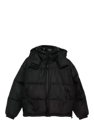 Hugo Boss Puffer Jacket With Detachable Hood - Black