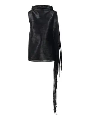 Sportmax Fringed-detail Sleeveless Blouse - Black
