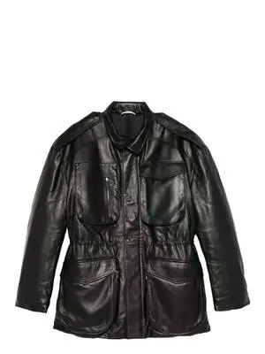 NENSI DOJAKA Leather Puffer Jacket - Black