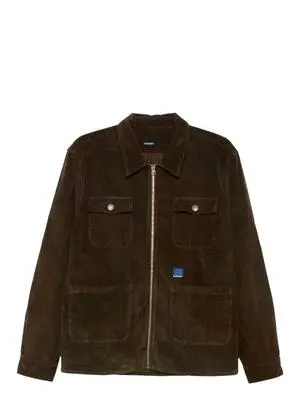 RASSVET Corduroy Zip-front Shirt Jacket - Brown