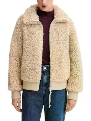 Marc O'polo Faux-shearling Zip-up Jacket - Neutrals