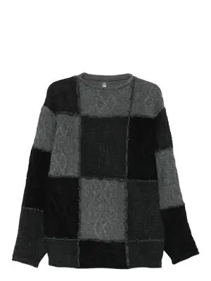 ADER ERROR Patchwork Crew-neck Sweater - Grey