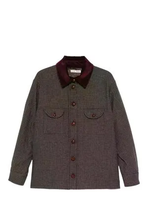 BLAZÉ MILANO Buttoned Checked Jacket - Brown