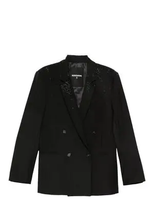 Patrizia Pepe Rhinestone-embellished Blazer - Black