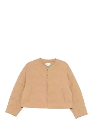 Maison Kitsuné Quilted Zip-up Bomber Jacket - Brown