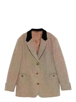 BLAZÉ MILANO Notched-collar Coat - Neutrals