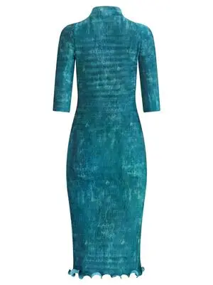 Fendi Pleated Midi Dress - Blue
