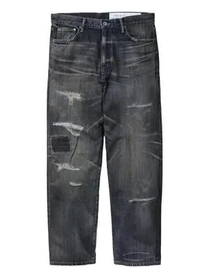 NEIGHBORHOOD Savage Denim Distressed Jeans - Black