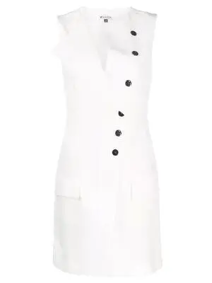 KRIZIA Asymmetric Button-Up Midi Dress