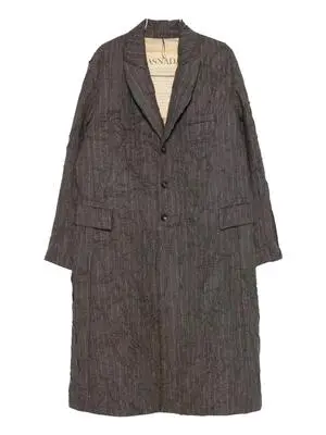 Masnada Striped Coat - Brown