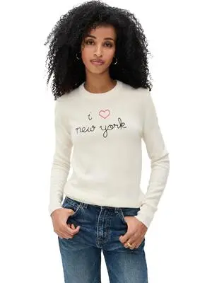 Lingua Franca New York Cashmere Crewneck - Cream