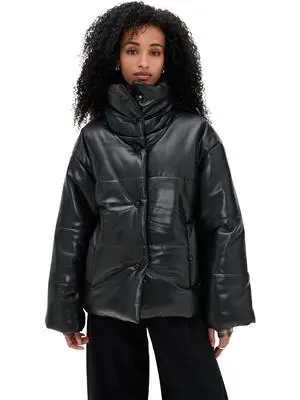 NANUSHKA Hide Faux Leather Puffer Coat