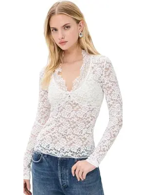 Free People All Day Lace Blouse - Ivory