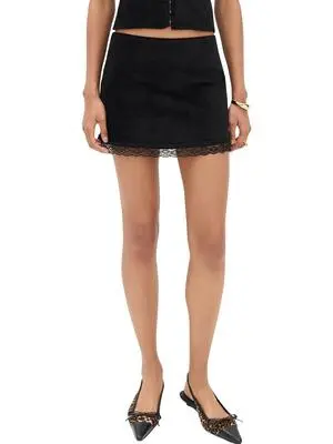 BELLA VENICE The Lucille Mini Skirt - Black Velvet