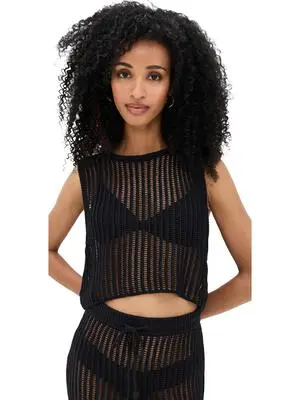 L*Space Crochet Sleeveless Top - Black
