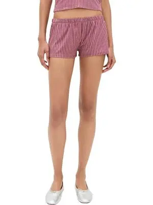 BELLA VENICE Striped Jersey Shorts - Pink Striped