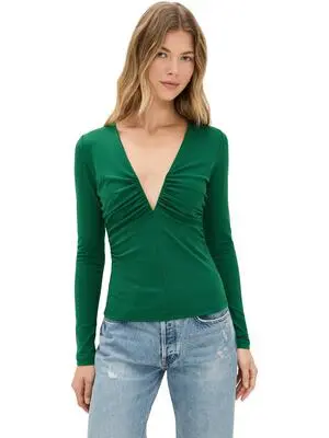 Susana Monaco V-wire Center Gathered Top - Cypress