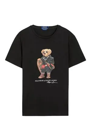 Polo Ralph Lauren Holiday Bear Printed Cotton T-shirt - Black