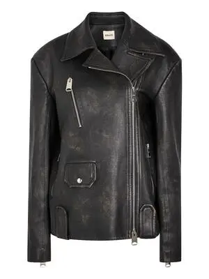 Khaite Catalina Leather Jacket - Black