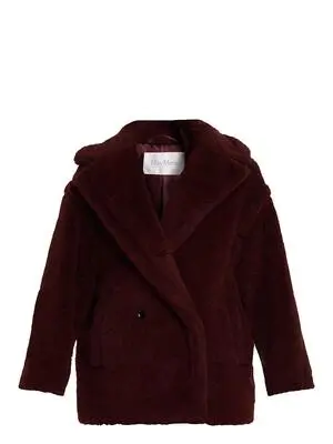 Max Mara Olga Faux Fur Double-breasted Coat - Red