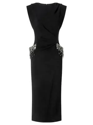 Pinko Crystal-embellished Midi Dress - Black