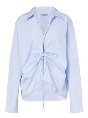 Prada Gathered Cotton Shirt - Blue