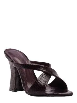 Schutz Glenda Criss-cross Sandals - Dark Plum