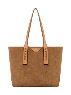 AVITEUR Easy Suede Tote Bag - Walnut