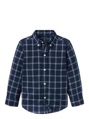 Janie And Jack Tattersall Flannel Shirt - Blue