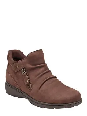 Rockport Ruched Ankle Boot - Dark Brown