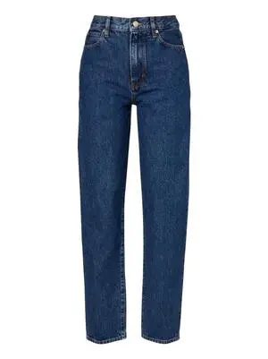 FRAME Neat High-rise Straight Jeans - Blue