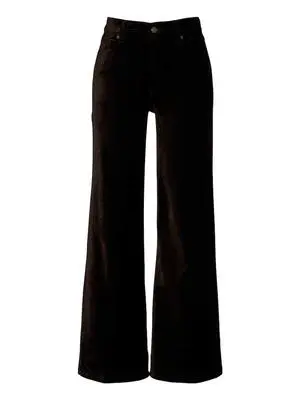FRAME Le Slim Palazzo Velvet Wide-leg Pants - Brown