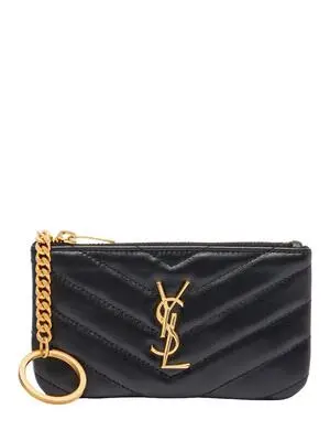 Saint Laurent Cassandre Matelassé Leather Pouch - Black