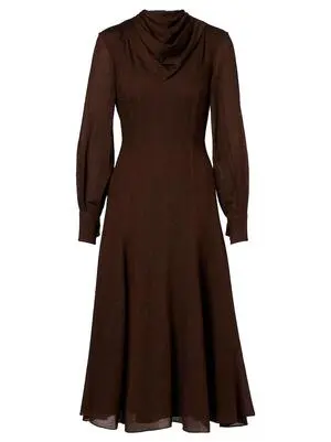 EMILIA WICKSTEAD Avara Draped Wool Twill Midi Dress