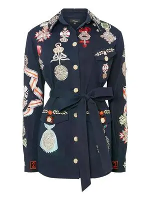 TEMPERLEY LONDON Belted Shirt Jacket - Blue