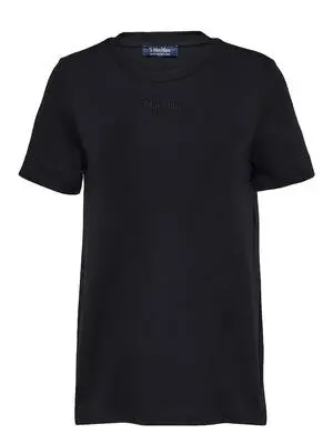 Max Mara Logo Cotton-blend Jersey T-shirt - Black