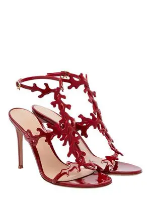 GIANVITO ROSSI 95 Patent Leather Sandals - Red