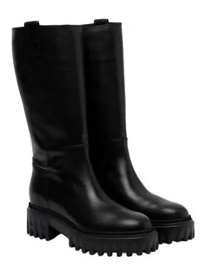 HOGAN H700 Leather Mid-Calf Boots