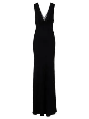 Chloé Silk Jacquard And Lace Gown - Black