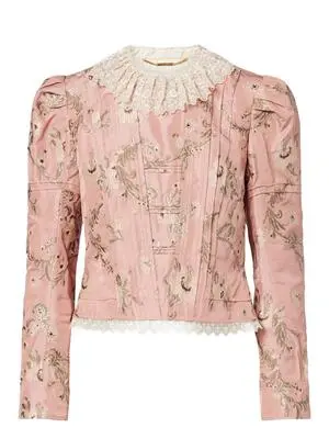Chloé Silk-blend Taffeta Jacquard Jacket - Pink
