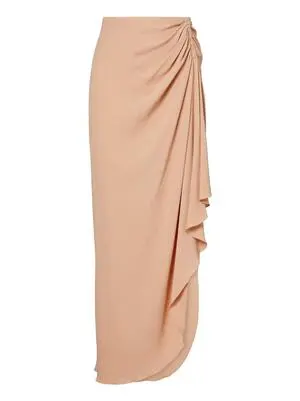 MUGLER Draped Crêpe Georgette Maxi Skirt - Beige