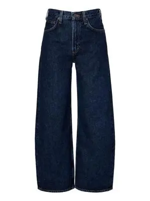AGOLDE Low Curve Cropped Barrel-leg Jeans - Blue