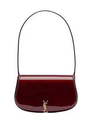 Saint Laurent Voltaire Mini Patent Leather Shoulder Bag - Burgundy