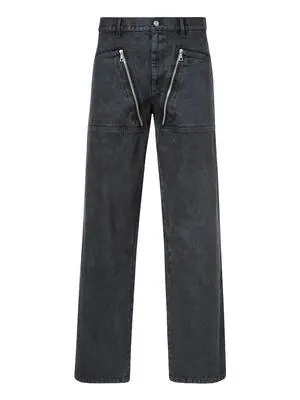 Dries Van Noten Wide-leg Jeans With Zip Detail - Blue