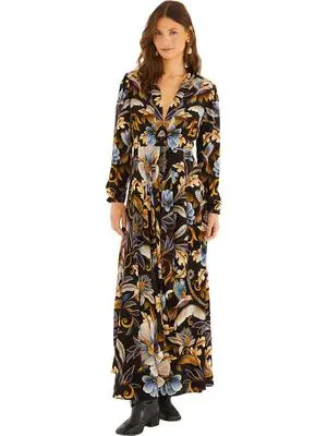 Farm Rio Snake Garden Maxi Dress - Snake Garden Black