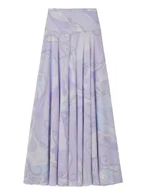 Emilio Pucci Printed Cotton-voile Maxi Skirt - Purple