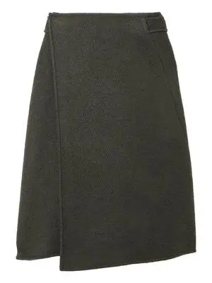 Proenza Schouler Bodhi Wool-blend Bouclé-twill Midi Wrap Skirt - Green