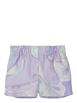 Emilio Pucci Printed Silk-twill Shorts - Purple