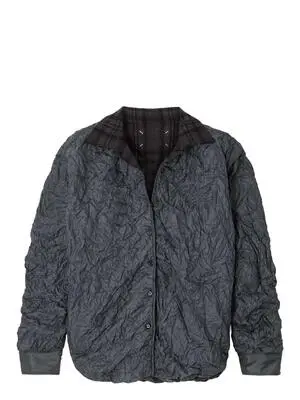 MAISON MARGIELA Padded Wool-Trimmed Quilted Crinkled Shell Jacket Dark Brown