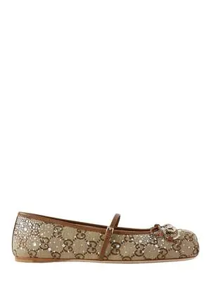 Gucci Horsebit Ballerina Flats - Brown